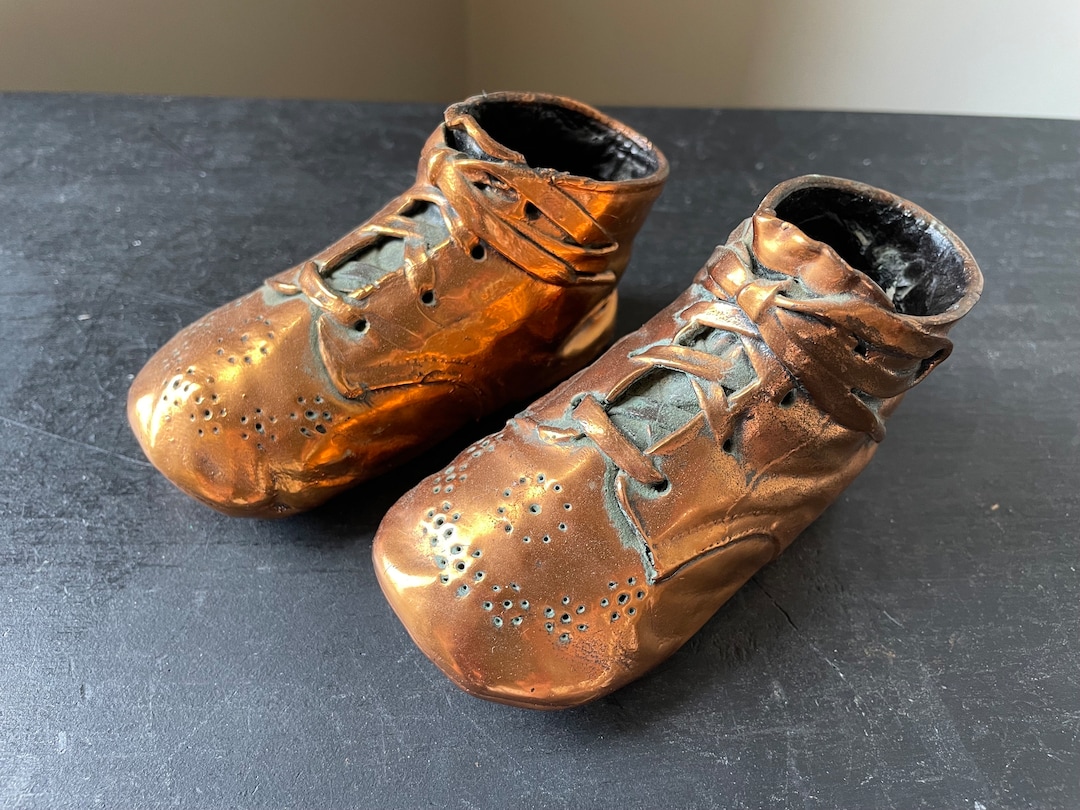 Midcentury Bronzed Baby Booties - Etsy