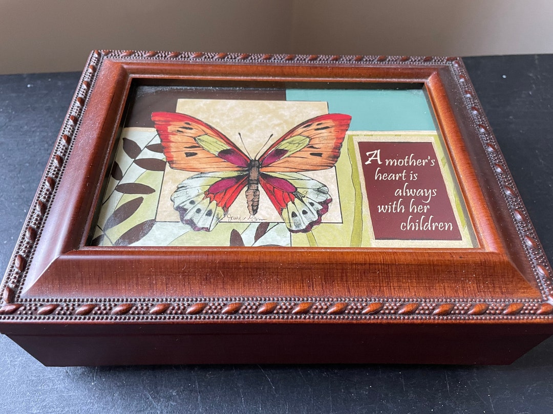 Wooden Music Box Jewelry Box With Photo Insert Front Wind Beneath My ...