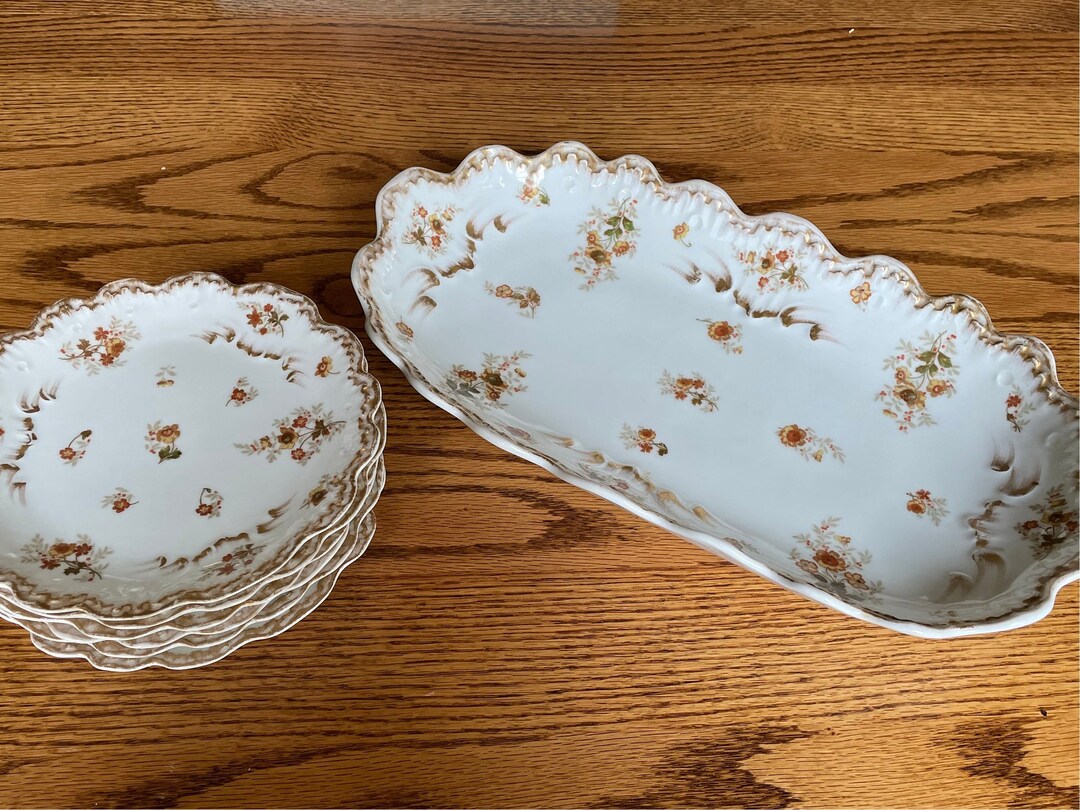 Stunning Set of Victorian French Depose Limoges Gold and Burnt Red ...