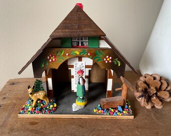 Vintage Chalet Thermometer Weather House German Weather Gauge Barometer ...