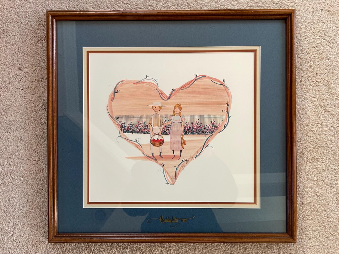 Large Framed P Buckley Moss Painting summer Hearts 361/1000 With ...