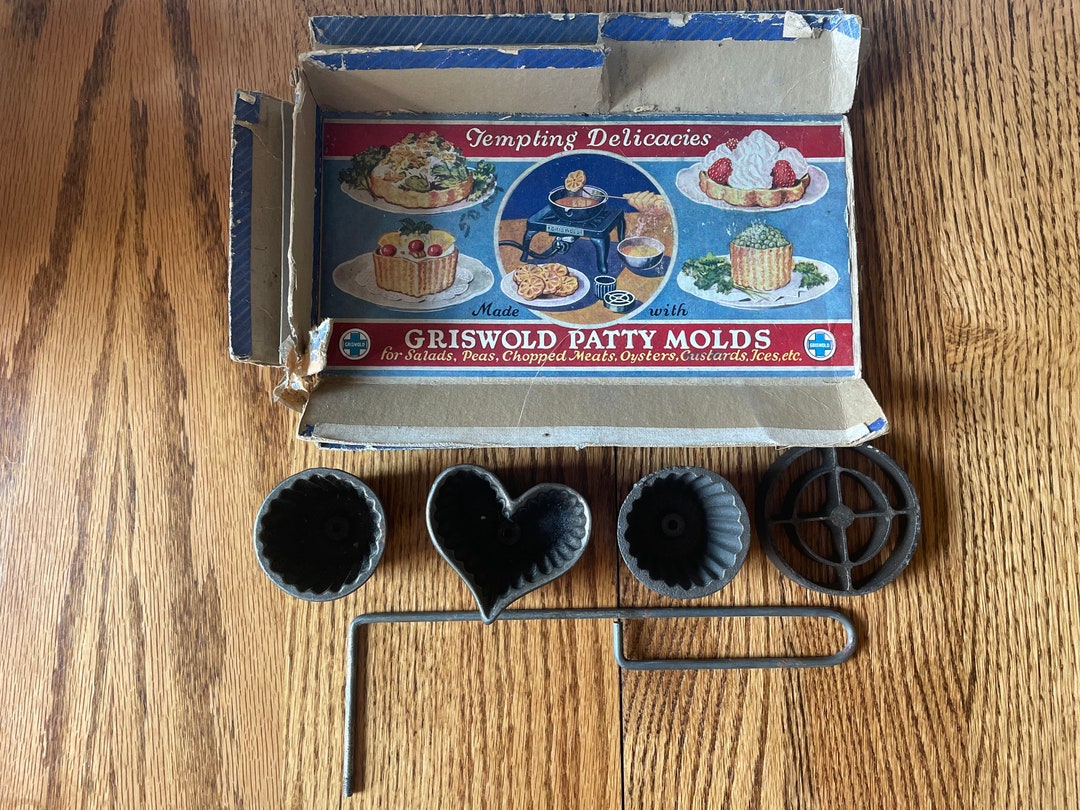 Set of 4 Griswold Patty Molds Cast Iron Original Box Advertising - Etsy
