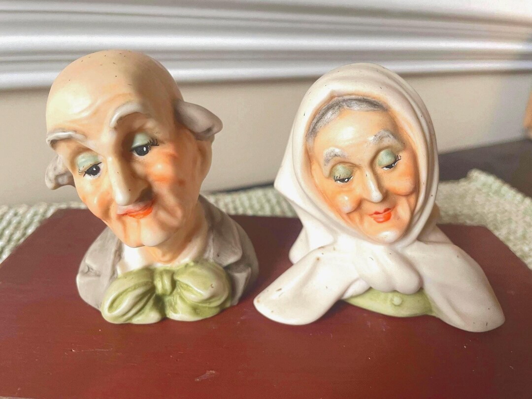 Set of Old Man and Old Woman Figurines Funny Gift Initialed by Artist ...