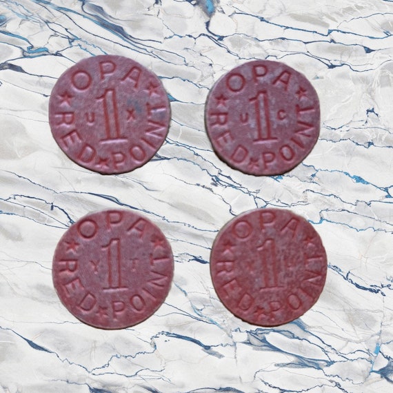 OPA Red Point Ration Tokens WWII lot of 4 - Etsy
