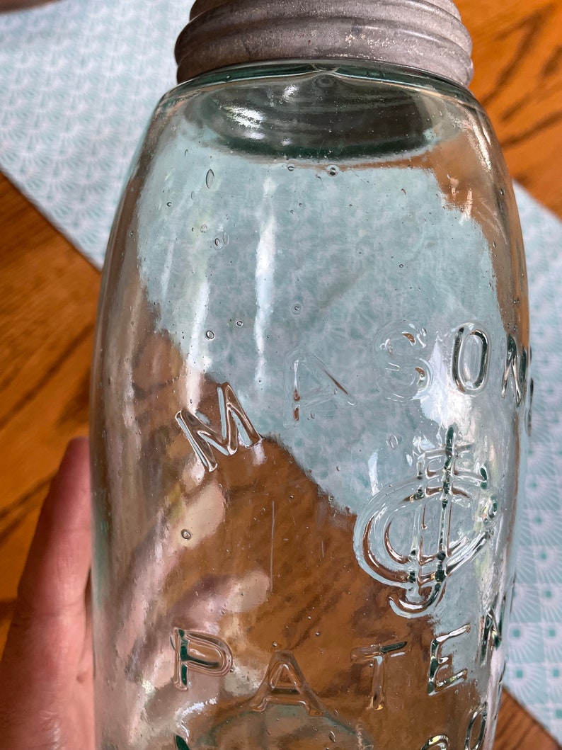 Rare Antique Mason Light Aquamarine Aqua Blue Patent Nov 30th 1858 ...