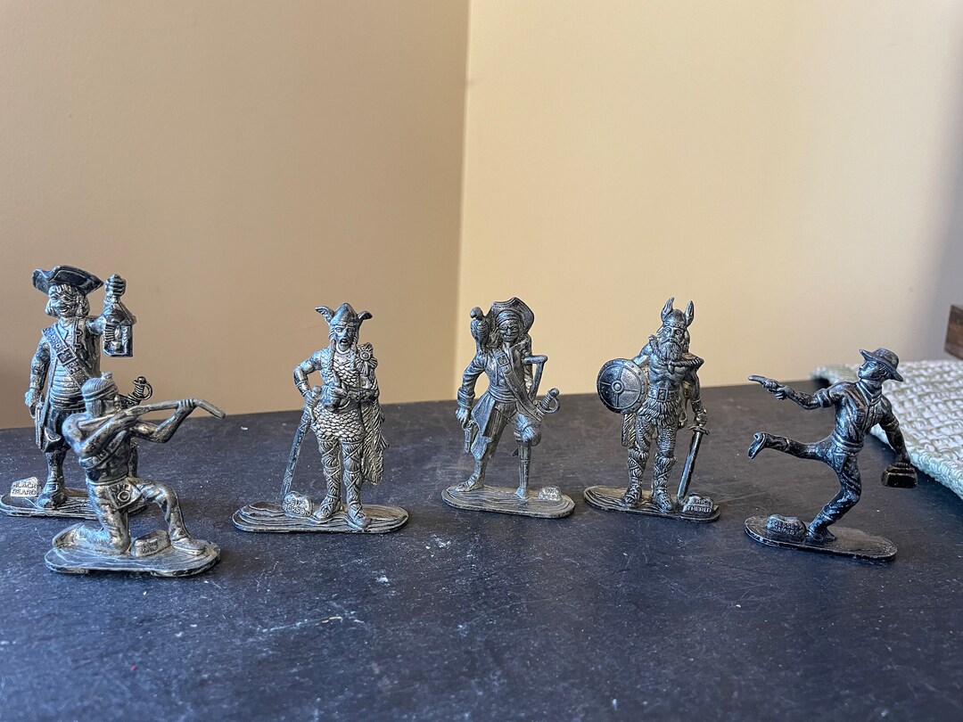 Rare Set of 6 Die Cast Mini Figures Viking, Black Beard, Long John ...
