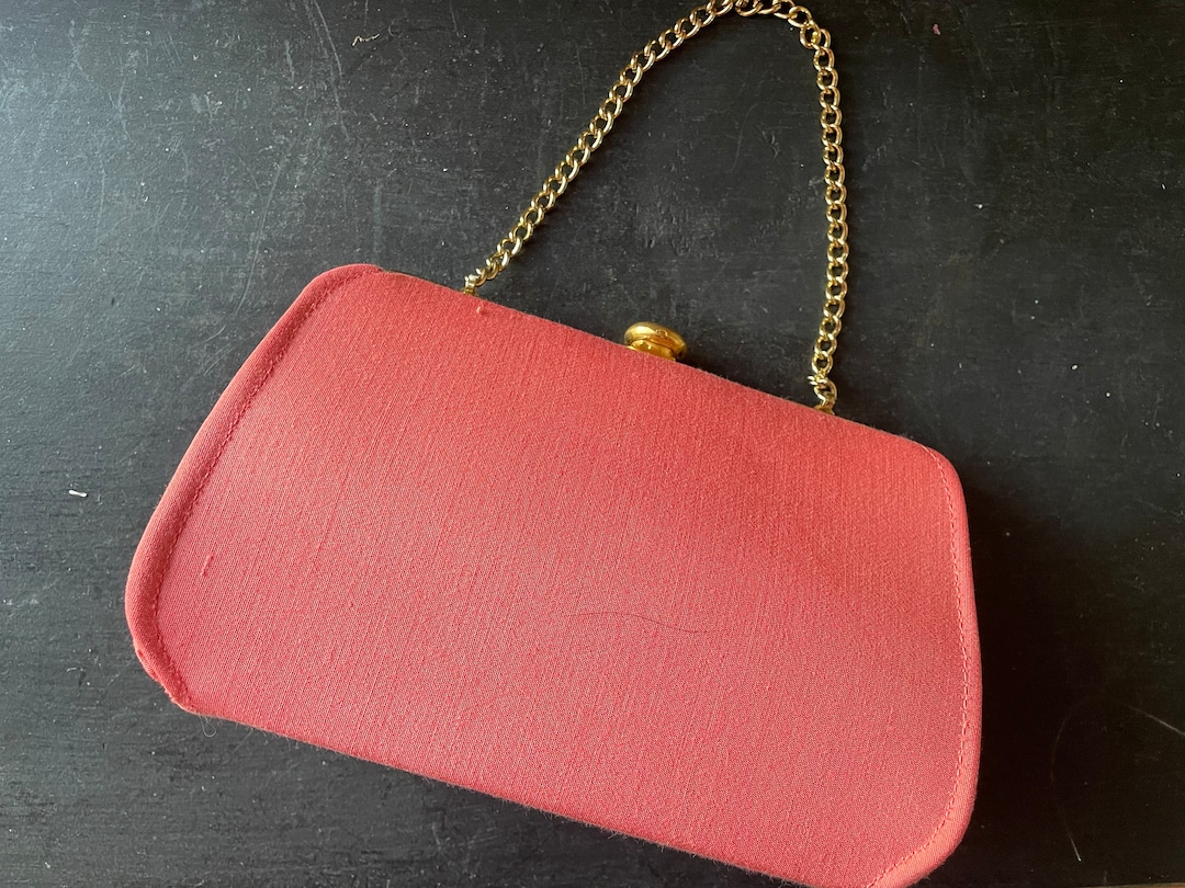Vintage Pretty Peach and Gold Womens Clutch Purse - Etsy