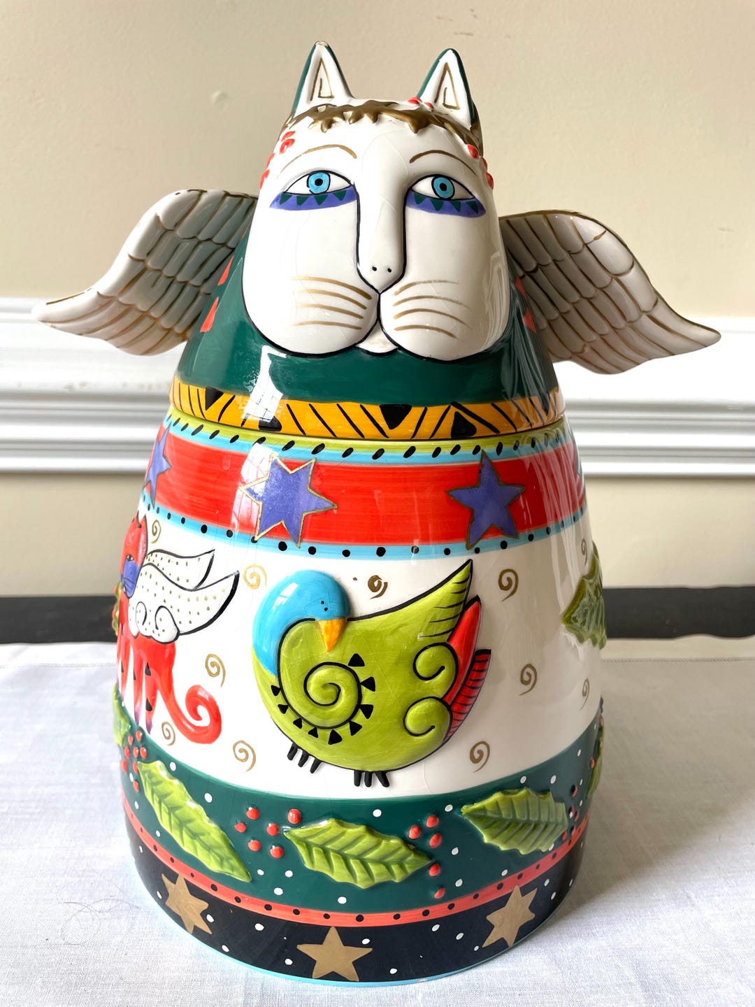 Laurel Burch Ceramic Cookie Jar Bella Casaz by Ganz Holiday Spirit ...