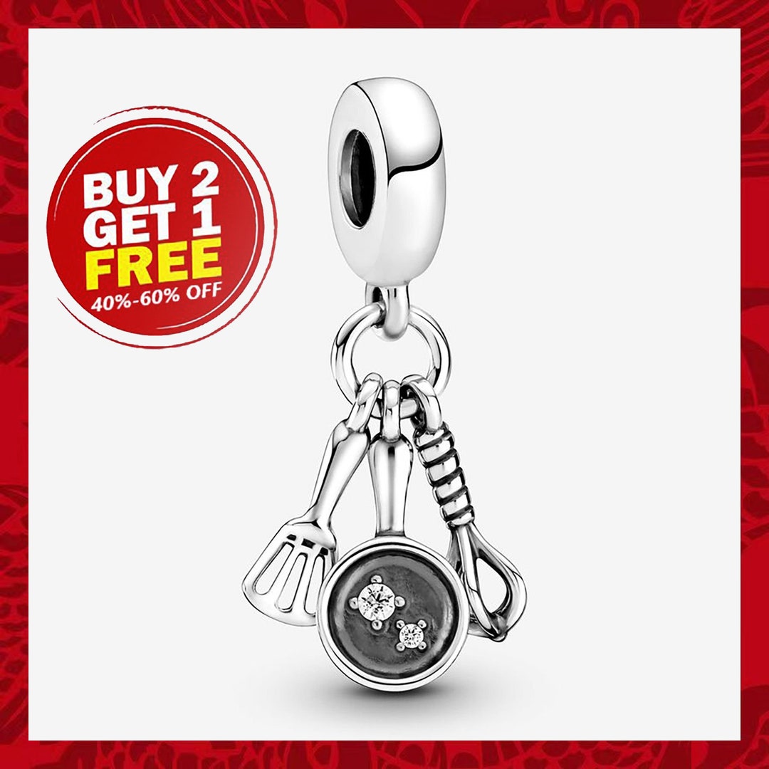 Spatula, Frying Pan & Whisk Dangle Charm, Charms for Bracelet, Girl ...