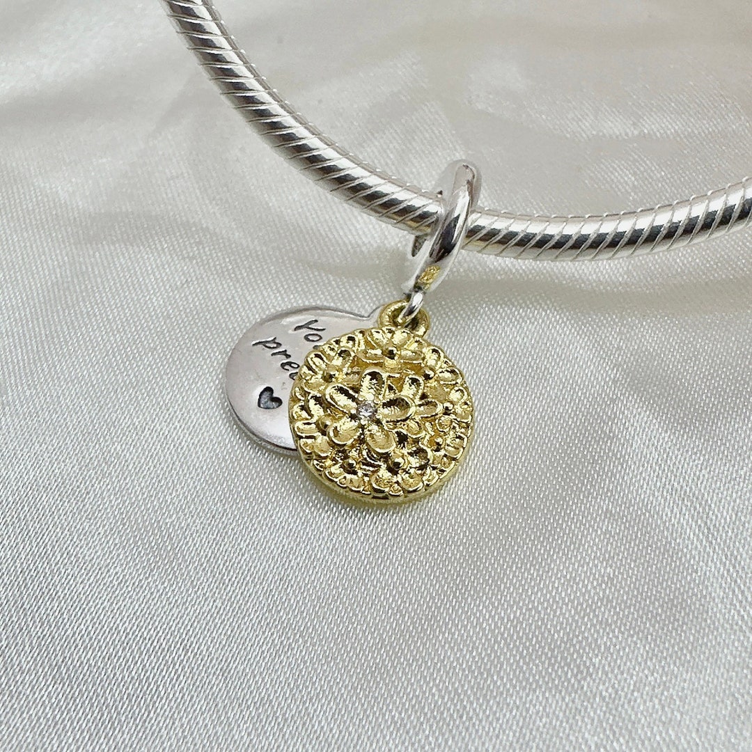 Two-tone Daisy 2-in-1 Charm, Charms for Bracelet, Girl Dangle Charm ...