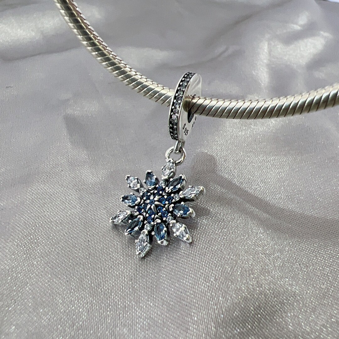 Shimmering Snowflake Dangle Charm, Charms for Bracelet, Girl Dangle ...