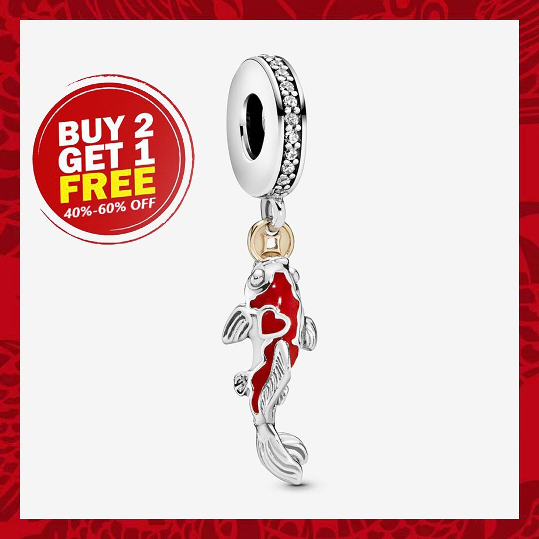 Good Fortune Carp Fish Charm, Charms for Bracelet, Girl Dangle Charm ...