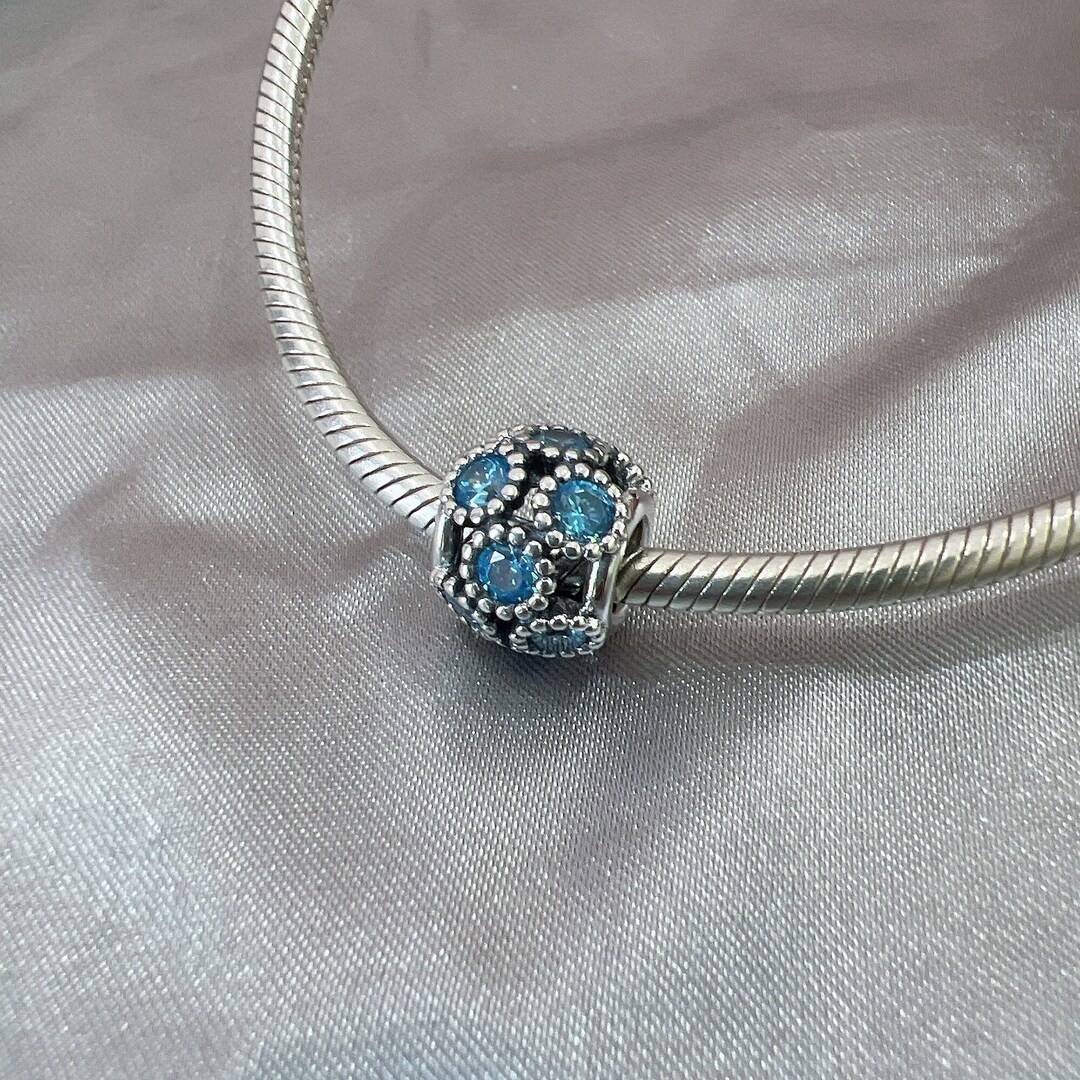 Teal Openwork Sparkling Circles Charm, Charms for Bracelet, Girl Dangle ...