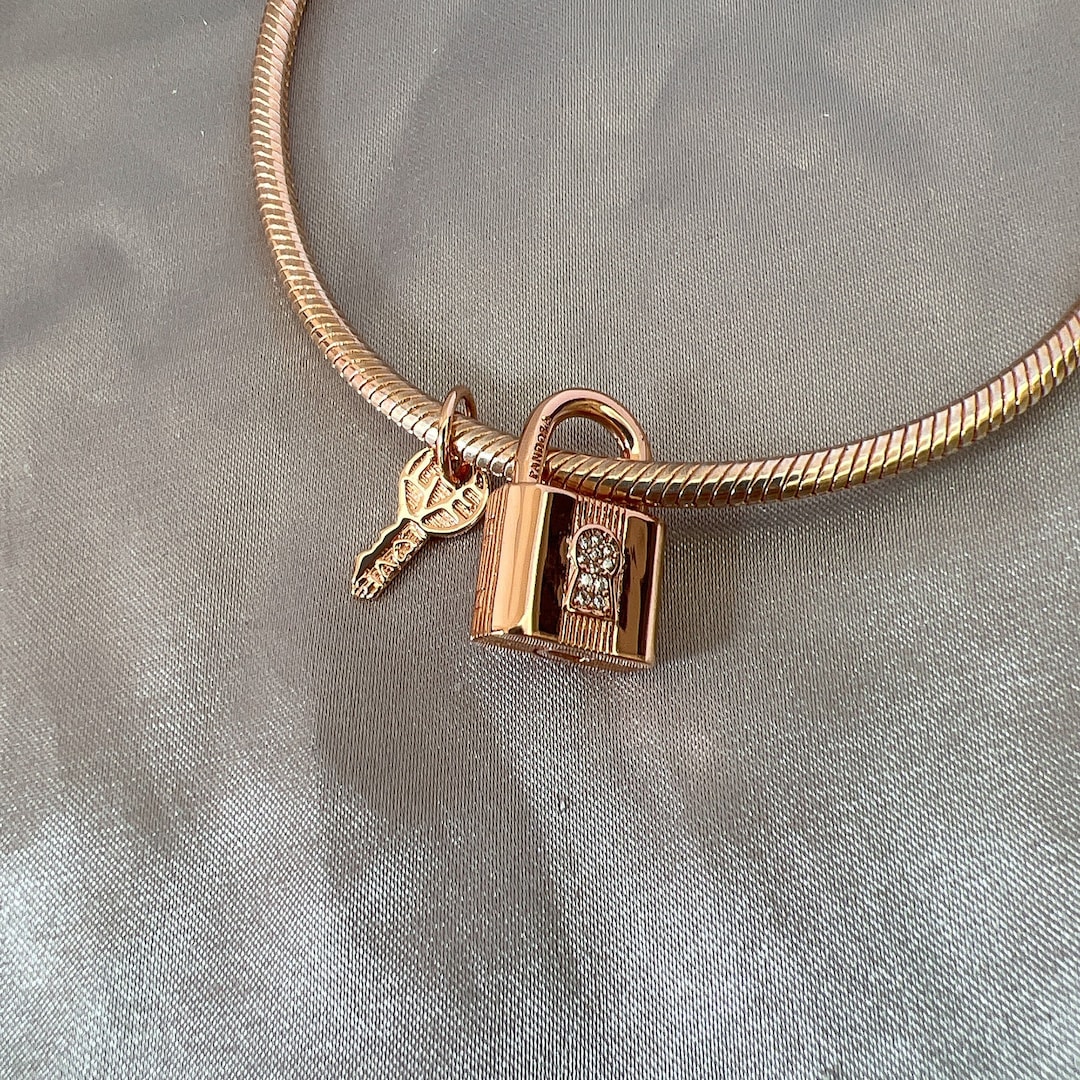 Padlock and Key Dangle Charm, Charms for Bracelet, Girl Dangle Charm ...