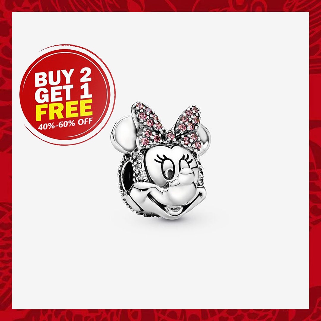 Minnie Mouse Pink Pavé Bow Clip Charm, Charms for Bracelet, Girl Dangle ...