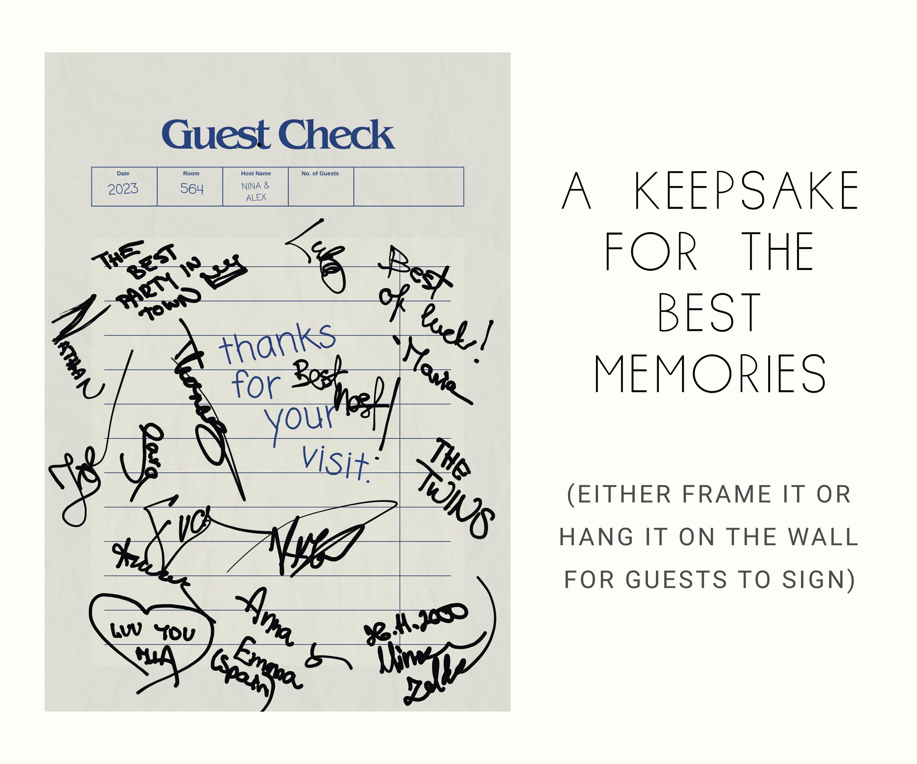 Thanks for Your Visit Custom Guest Check Wall Art | Retro Printable ...