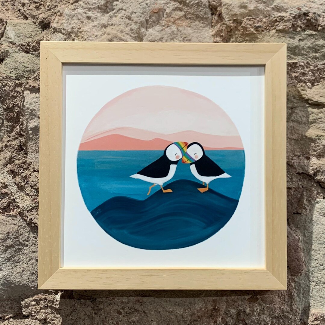Proud Puffins Square Print - Etsy
