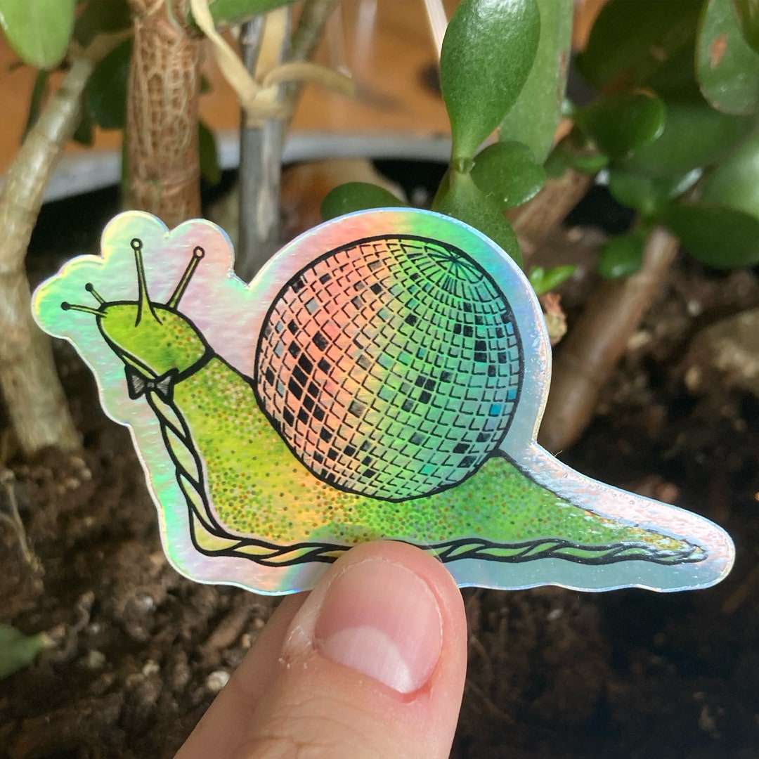 Disco Snail Holographic Sticker - Etsy