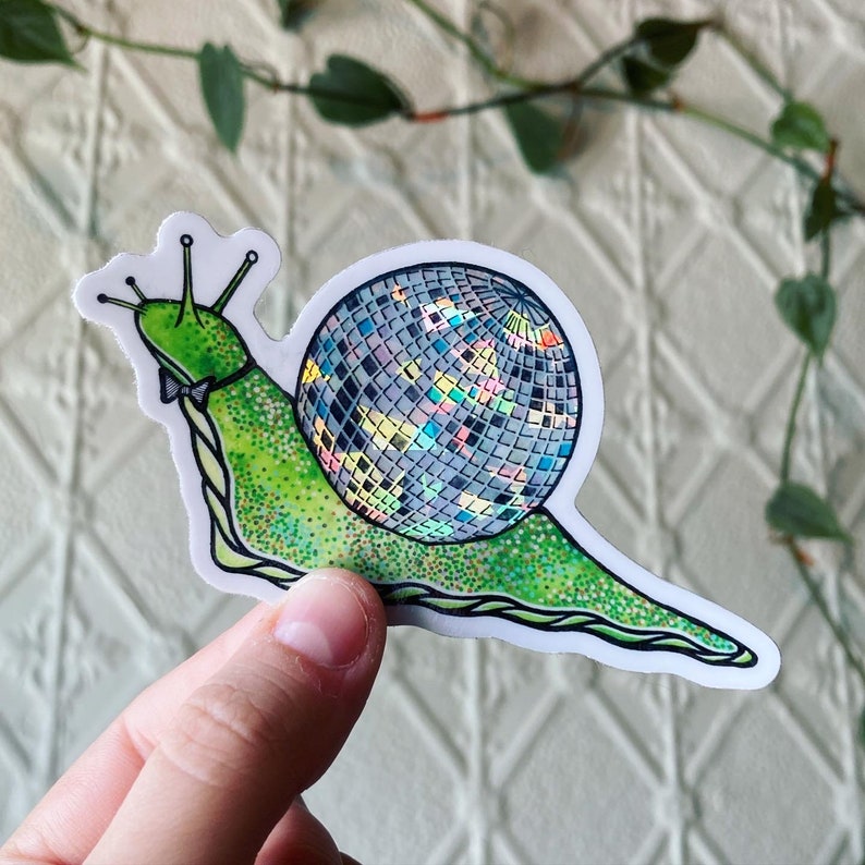 Disco Snail Holographic Sticker - Etsy