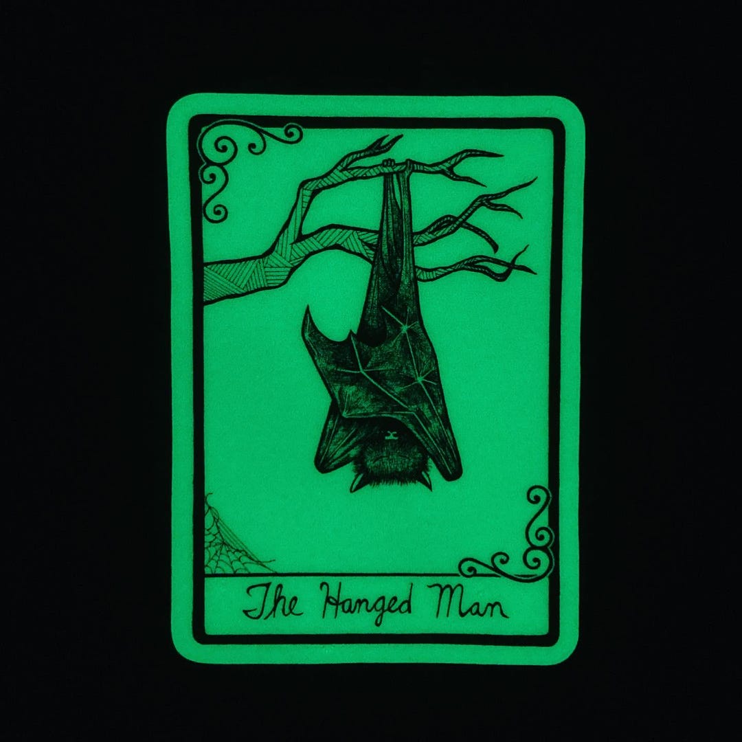 Glow-in-the-dark Tarot Card Hanged Man Bat Sticker - Etsy