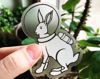 Space Rabbit Holographic Sticker Astronaut Animal Space - Etsy