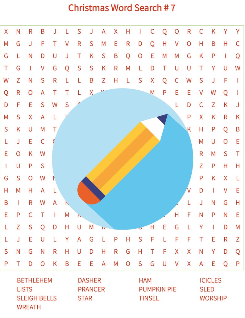 Word Search Printable, Christmas Word Search Printable, Puzzles, PDF ...