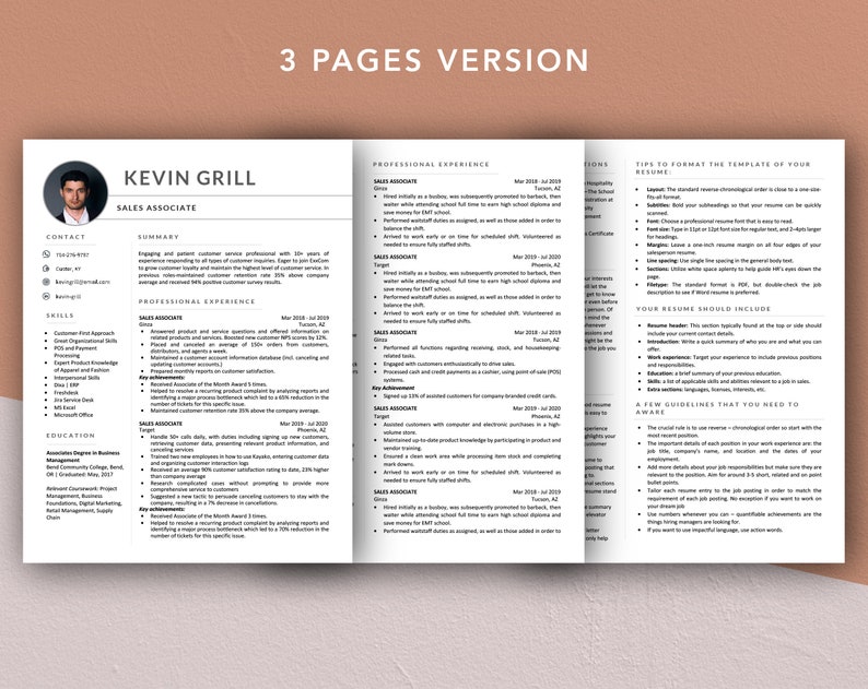 Creative Modern Resume Template Word & Mac Pages, Professional Resume ...