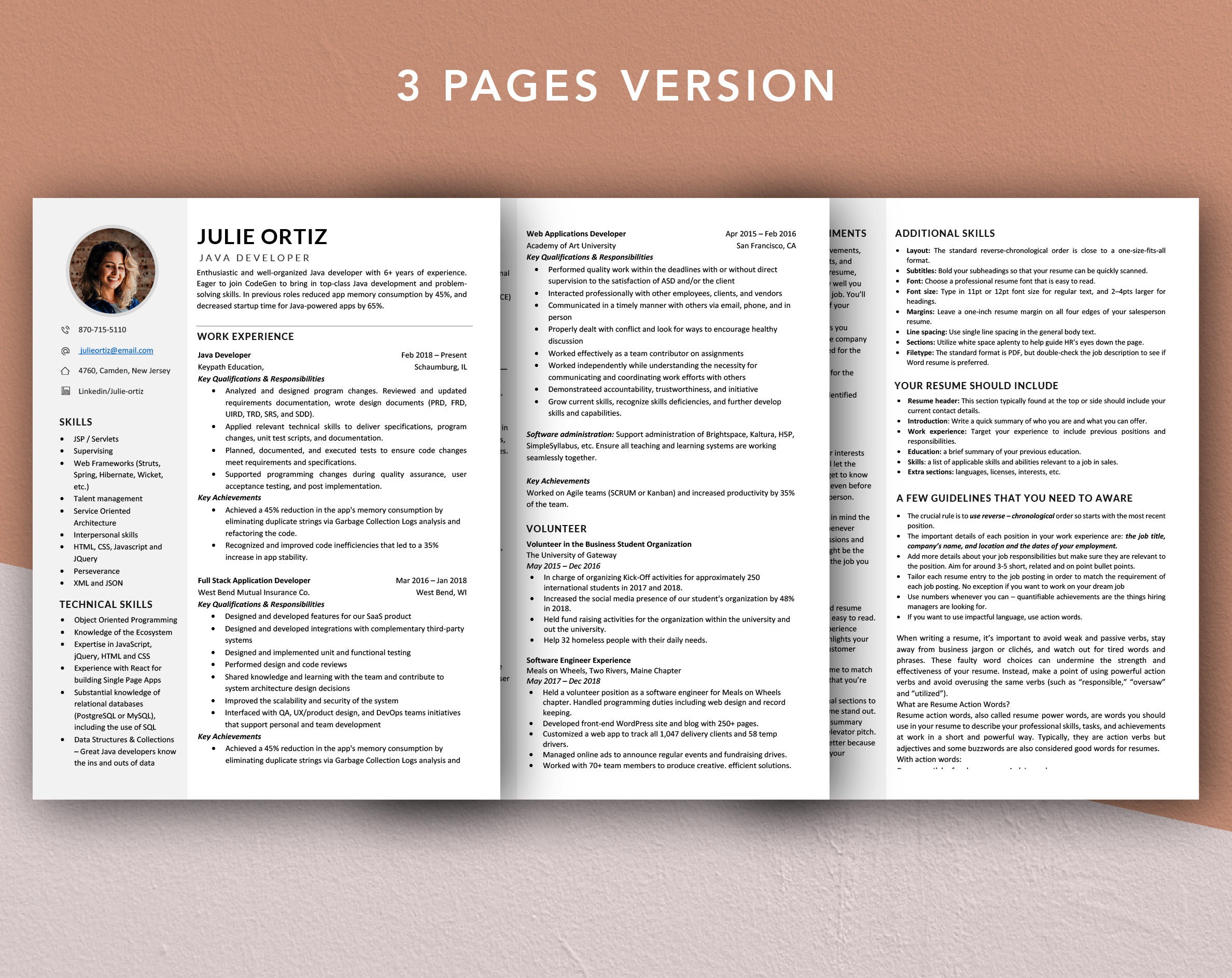 Creative Resume Template Word & Pages Modern Resume Professional Resume ...