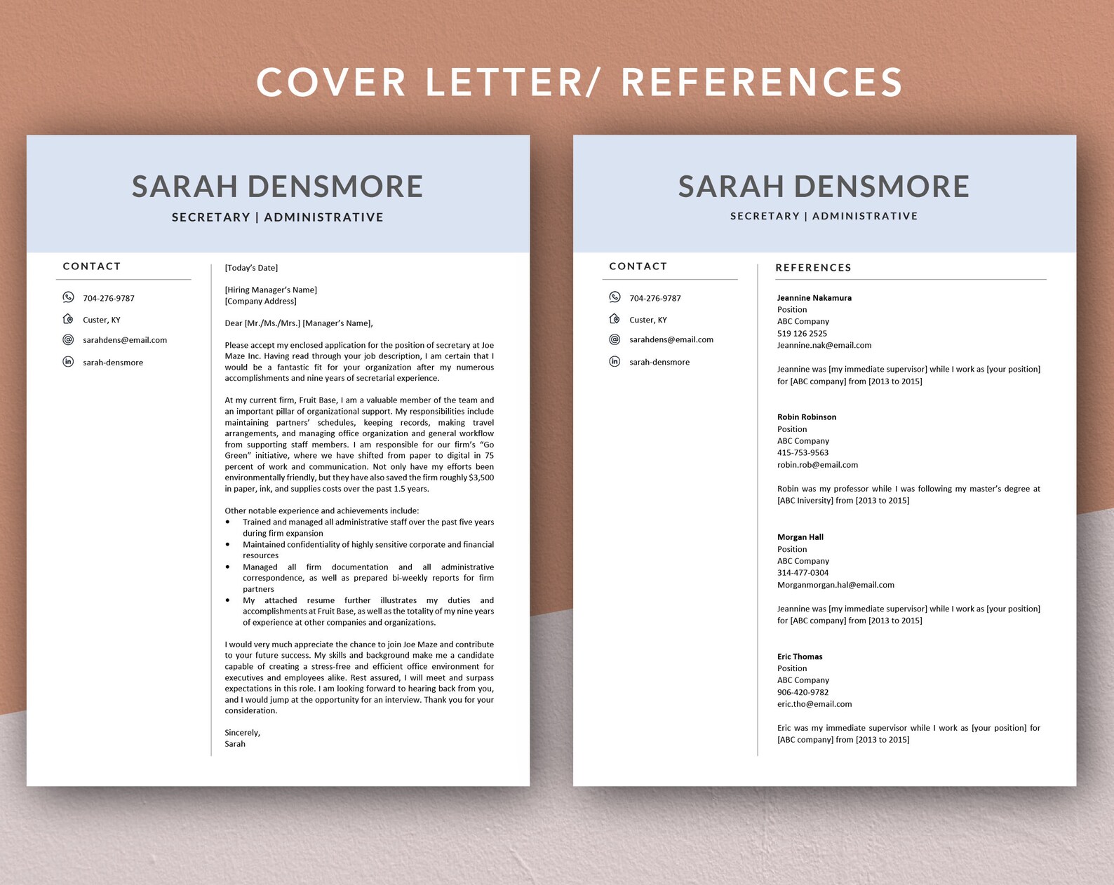 Modern Resume Template Word & Mac Pages Professional Resume - Etsy