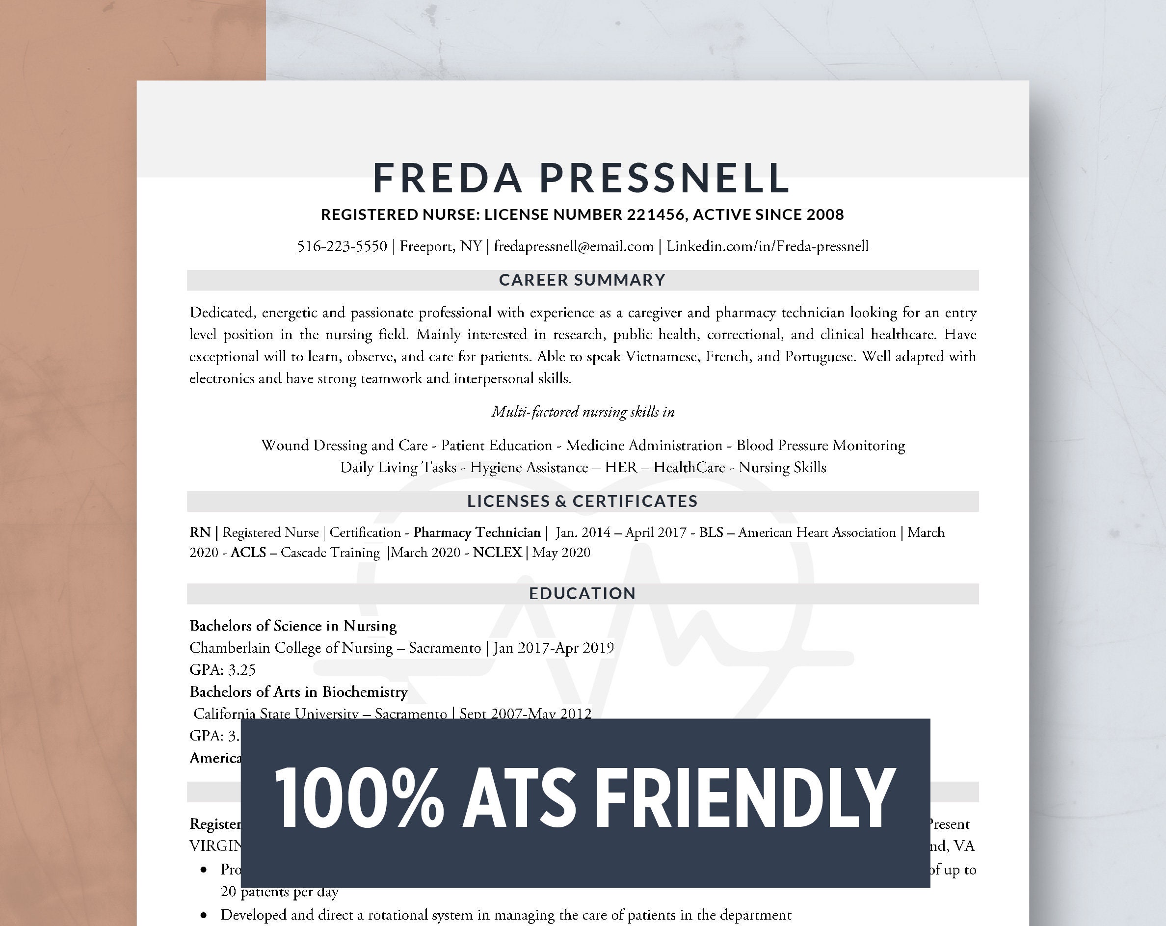 Templates Executive Resume Template ATS Clean Resume Green Resume ...