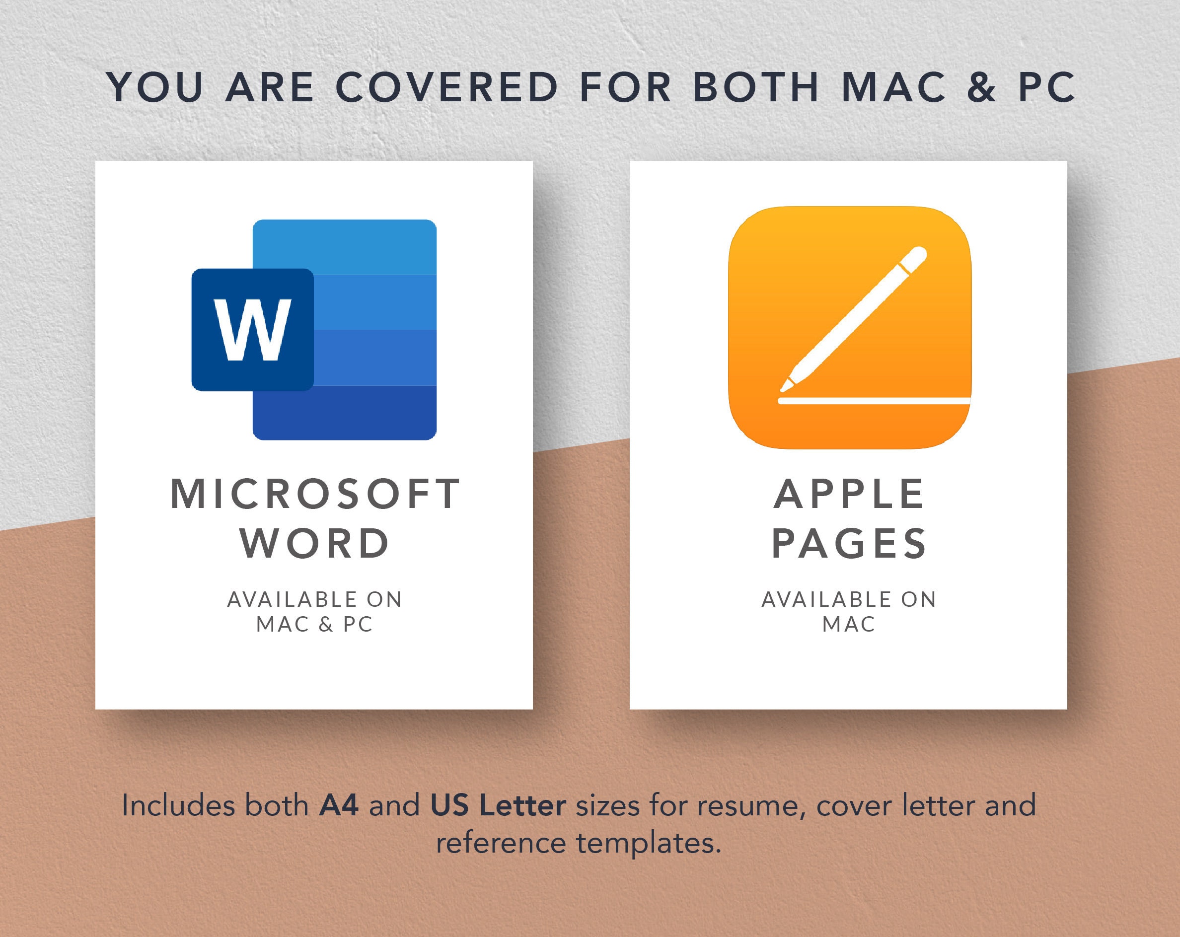 Modern Resume Template Word & Mac Pages, Professional Resume, CV ...
