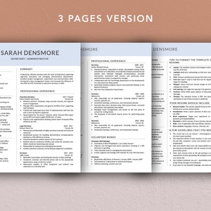 Modern Resume Template Word & Mac Pages Professional Resume - Etsy