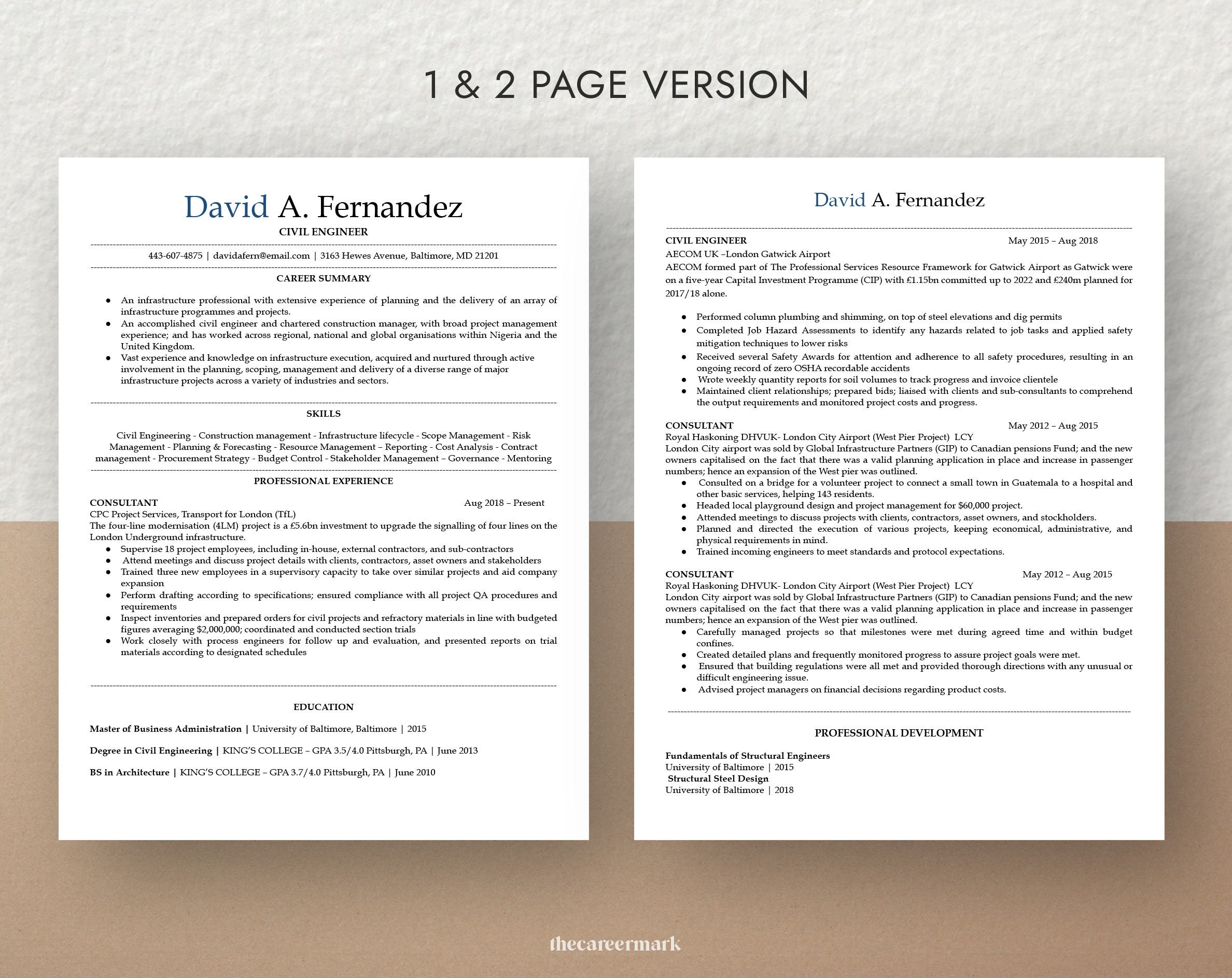 ATS Friendly Resume Template Google Docs, Modern Resume, CV Template ...
