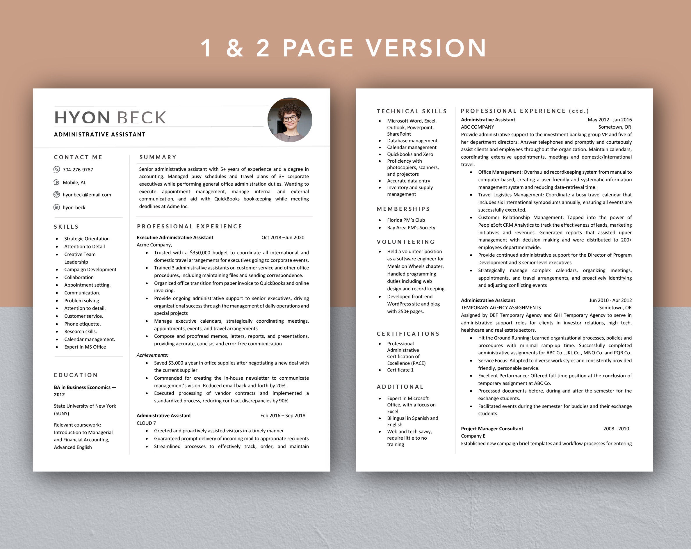 Modern Resume Template Word & Mac Pages, Professional Resume, Cv ...