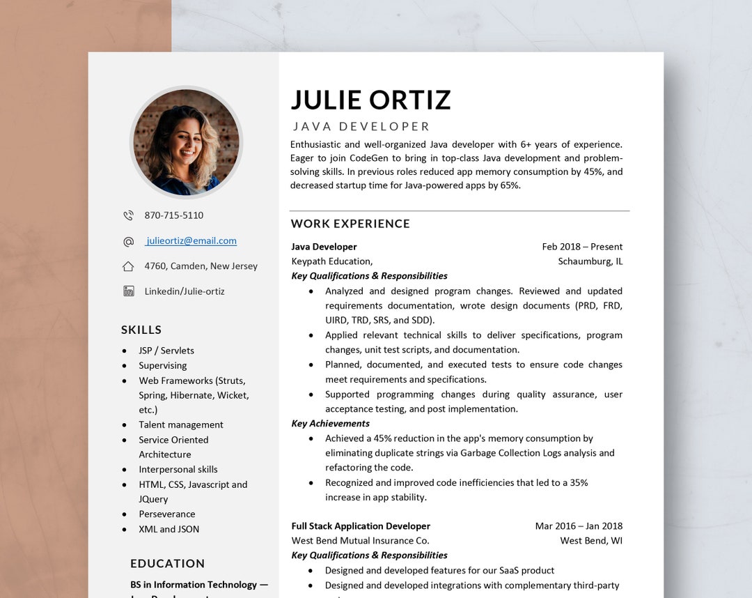 Creative Resume Template Word & Pages Modern Resume Professional Resume ...