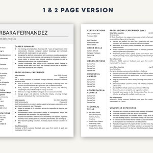 Modern Resume Template for Word & Pages, CV Template for Word, Sales ...
