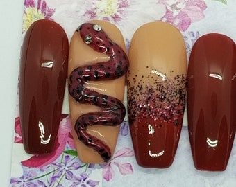 Snake Nail Design - Etsy