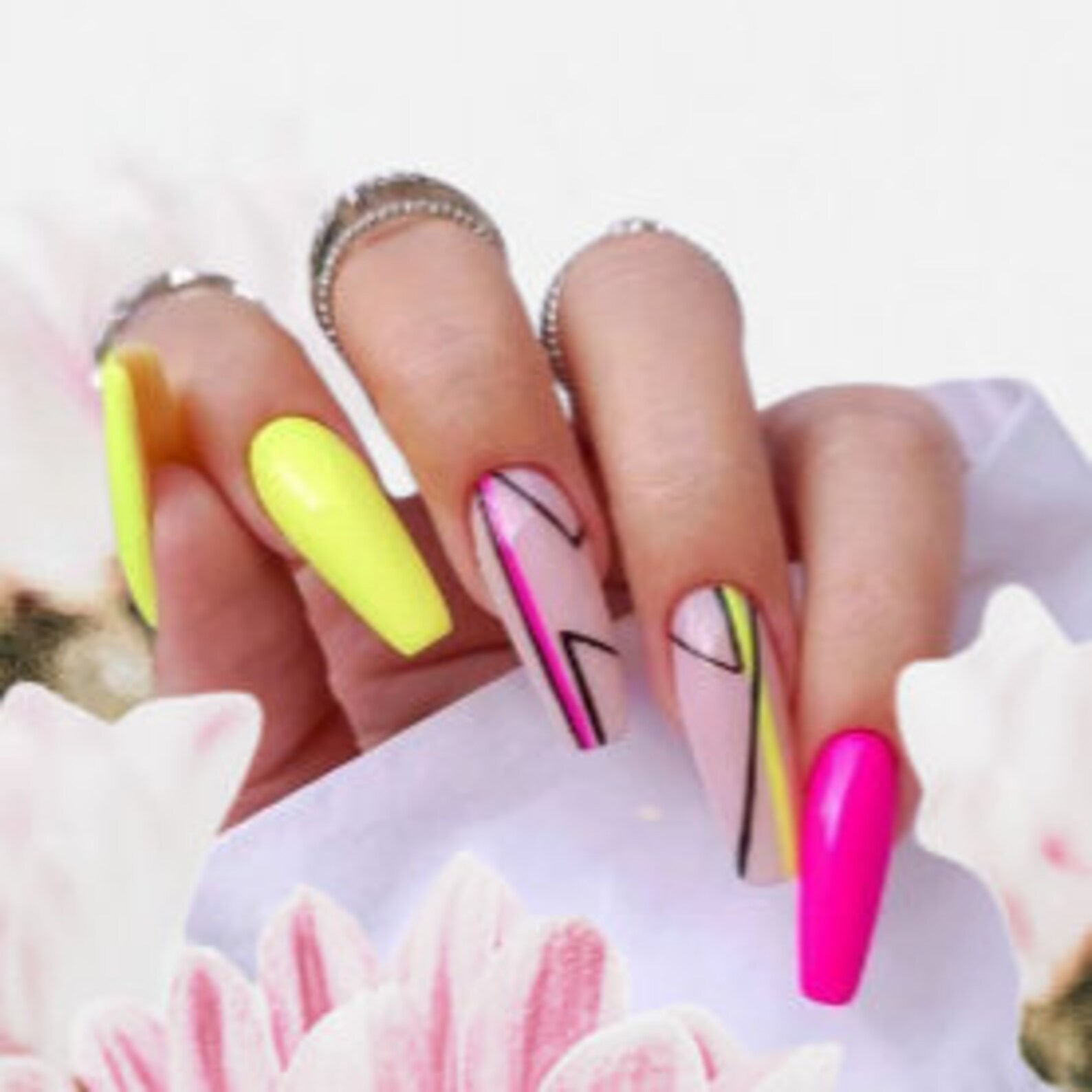 Yellow and Hot Pink 80's Neon Design in Any Shape or - Etsy