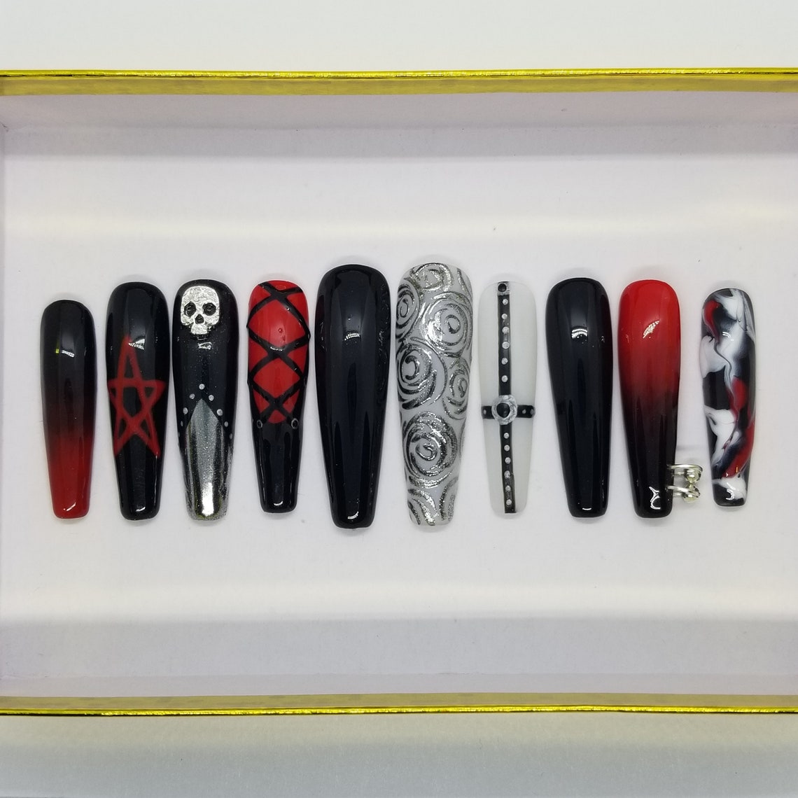 Ophelia Renaissance Goth Medieval XXL Extreme Coffin Press on - Etsy