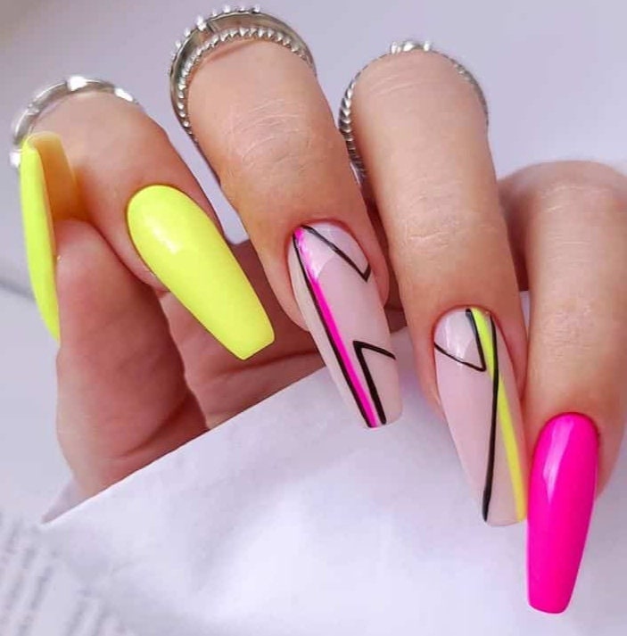 Yellow and Hot Pink 80's Neon Design in Any Shape or - Etsy