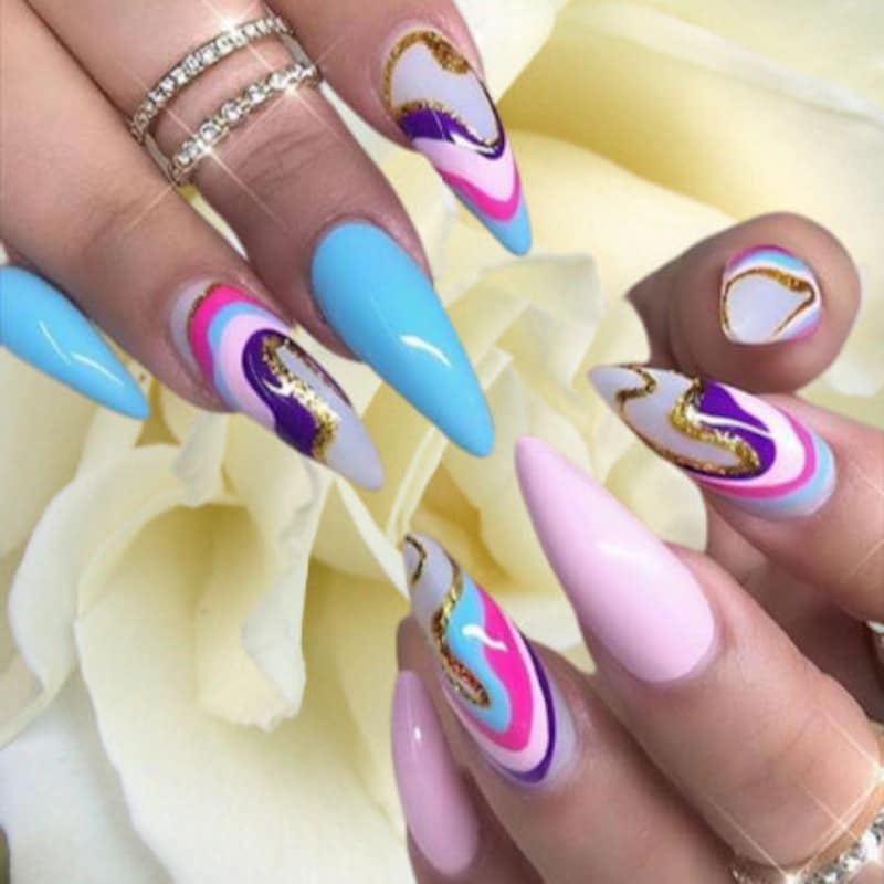 Fun Acrylic Nails - Etsy