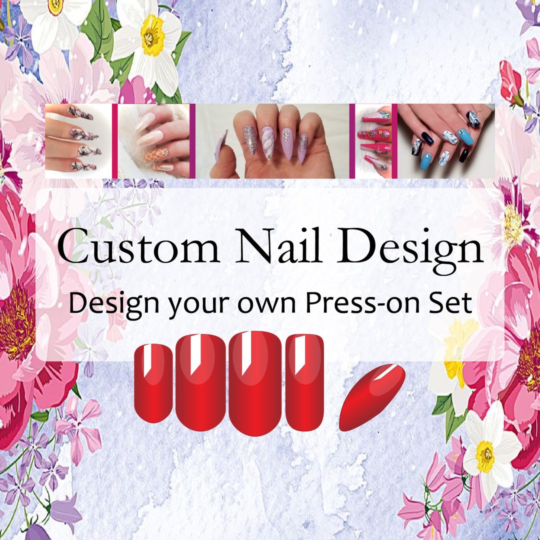 Custom Design Press-on Nails, Hand Painted - Etsy