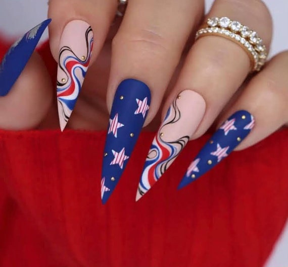 Patriotic Acrylic Nails
