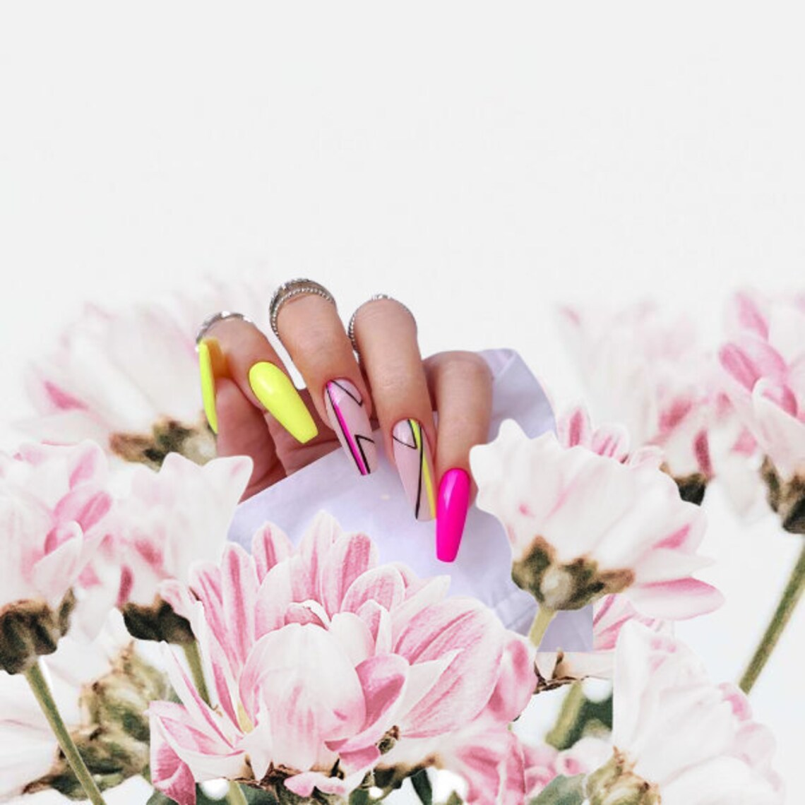 Yellow and Hot Pink 80's Neon Design in Any Shape or - Etsy