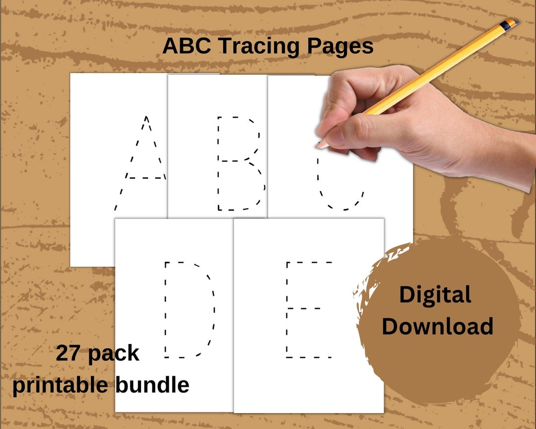 Uppercase Alphabet, ABC Tracing, Letters Practice, Digital Download ...