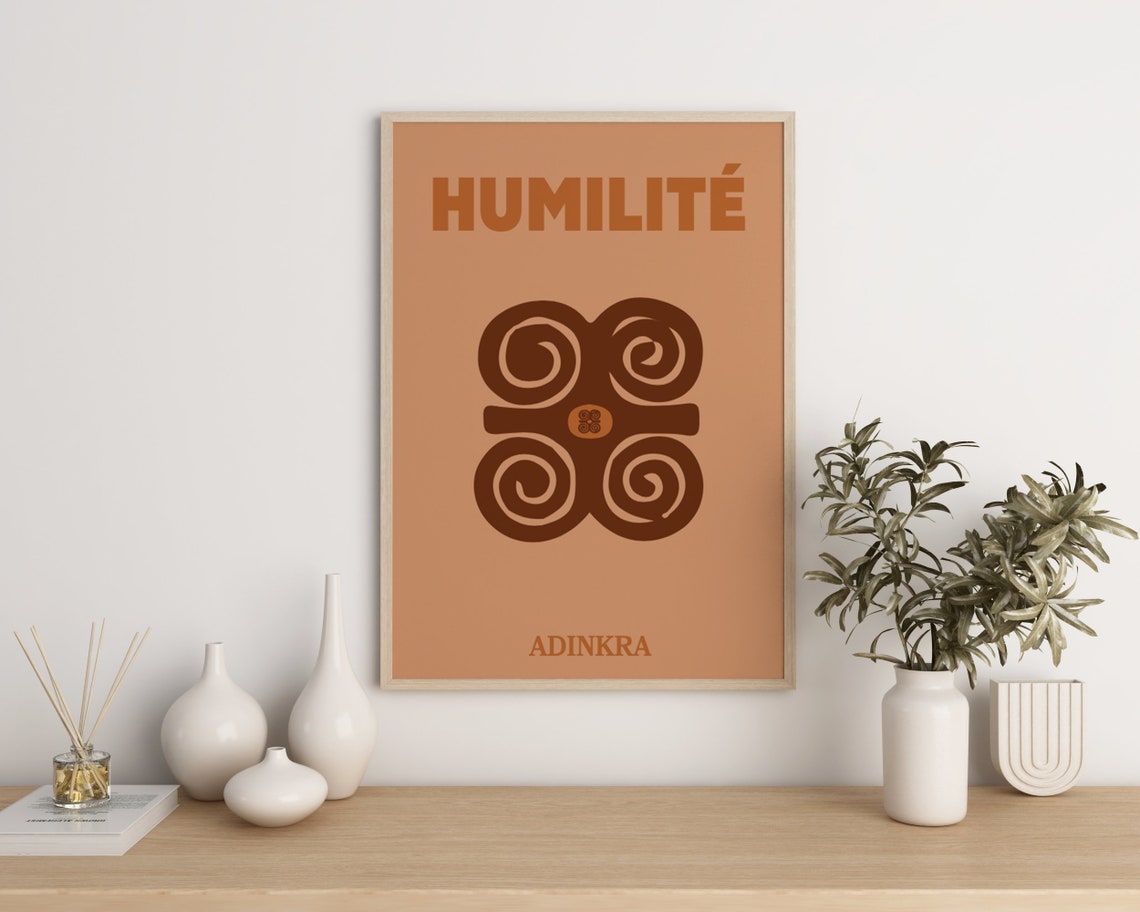 Póster Humildad Símbolo Adinkra Ghana Costa de Marfil Marrón - Etsy España