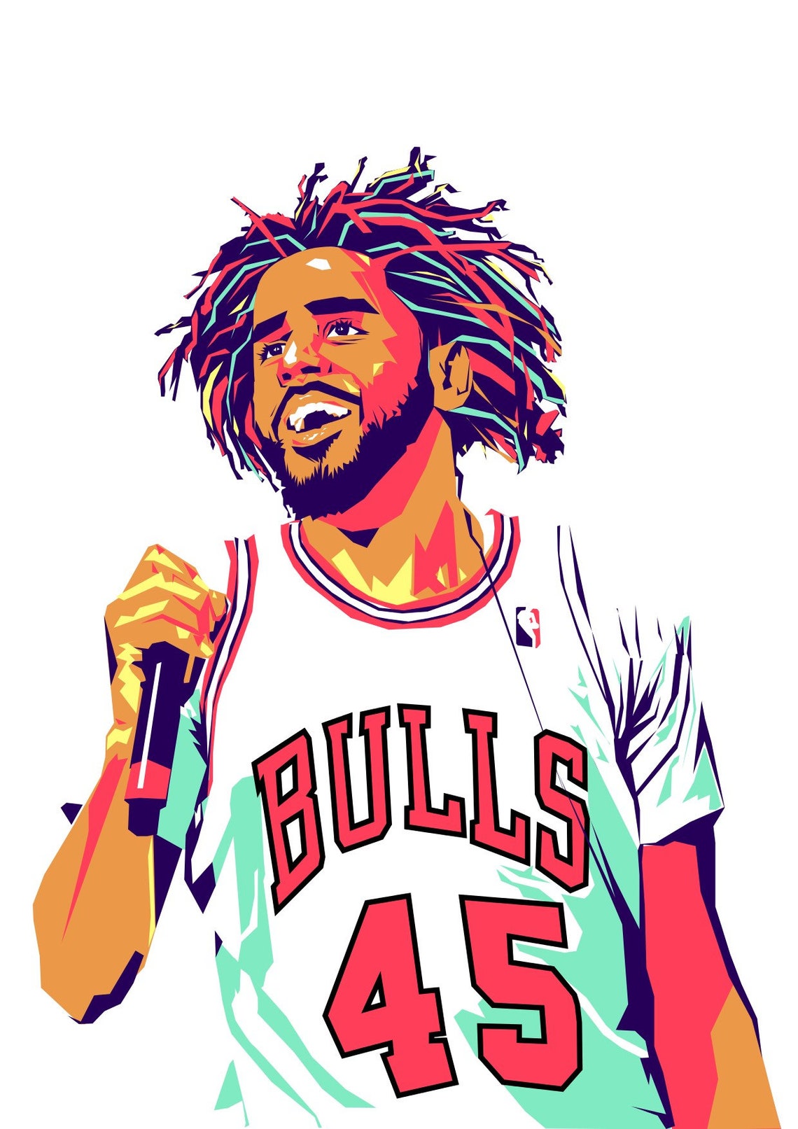 J. Cole Hip Hop Graphic Design A4 Print A3 Print Digital Art | Etsy