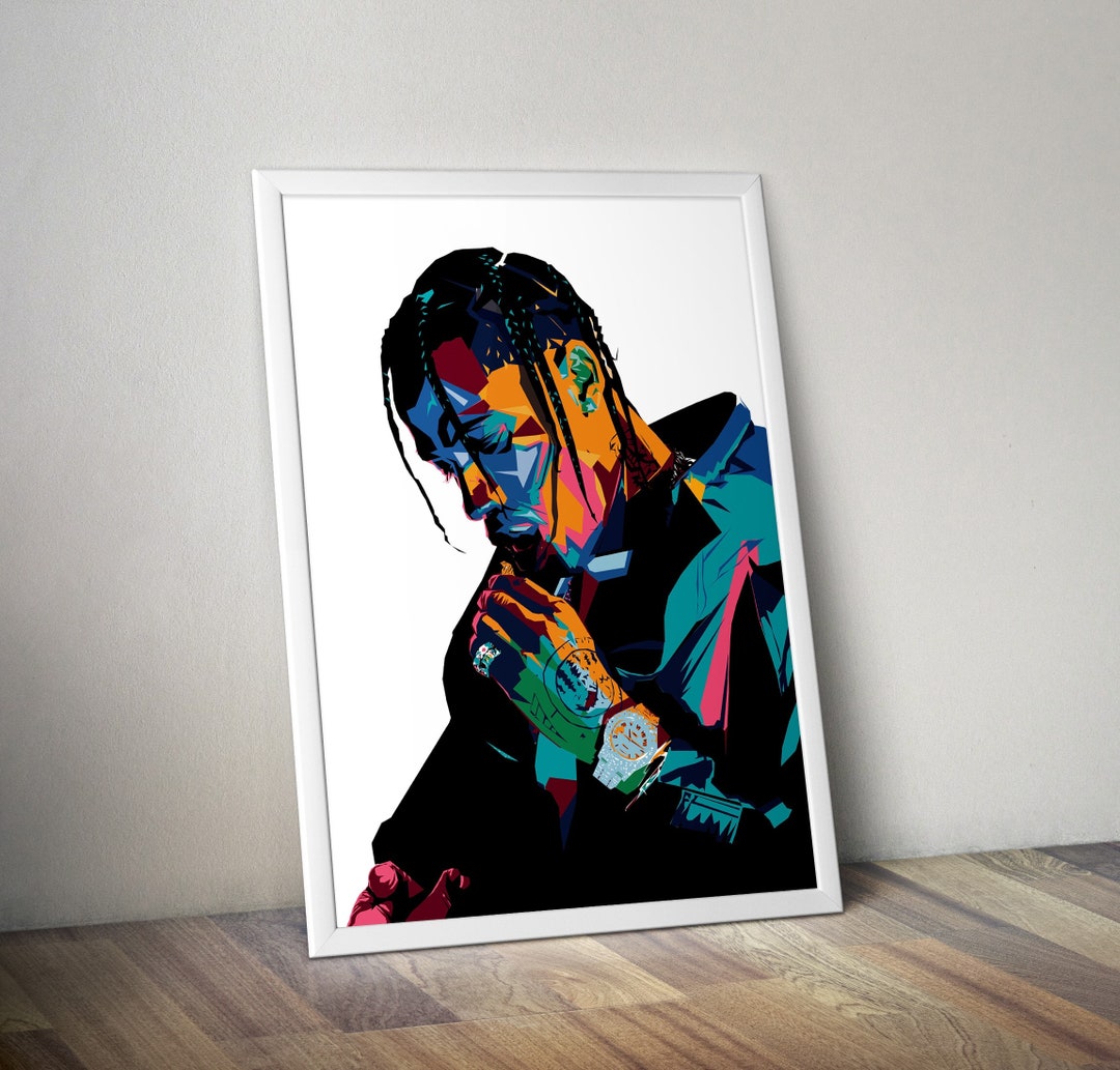 Travis Scott Hip Hop Graphic Design A4 Print A3 Print Digital Art by ...