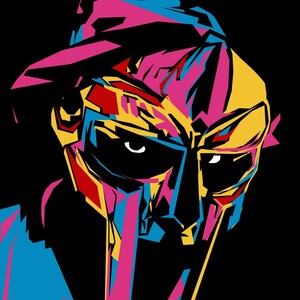 MF DOOM Hip Hop Graphic Design A4 Print A3 Print Digital Art by ...