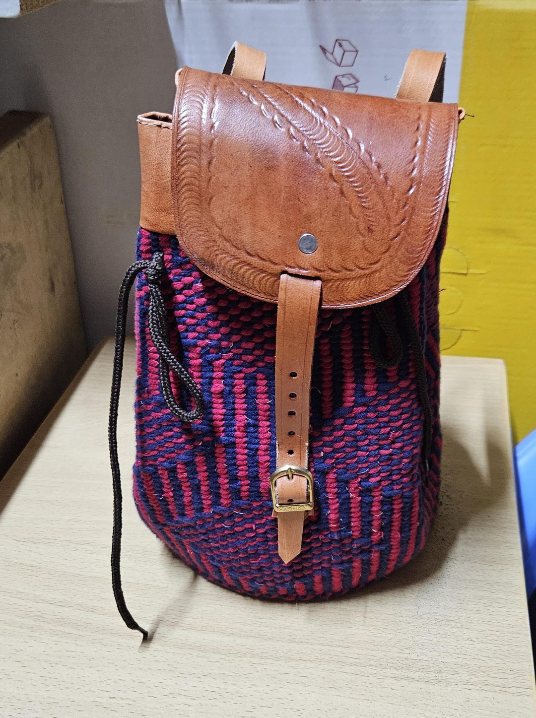 Purple Wooven Basket, Backpack Kiondo Basket, Kenyan Made Baskets ...